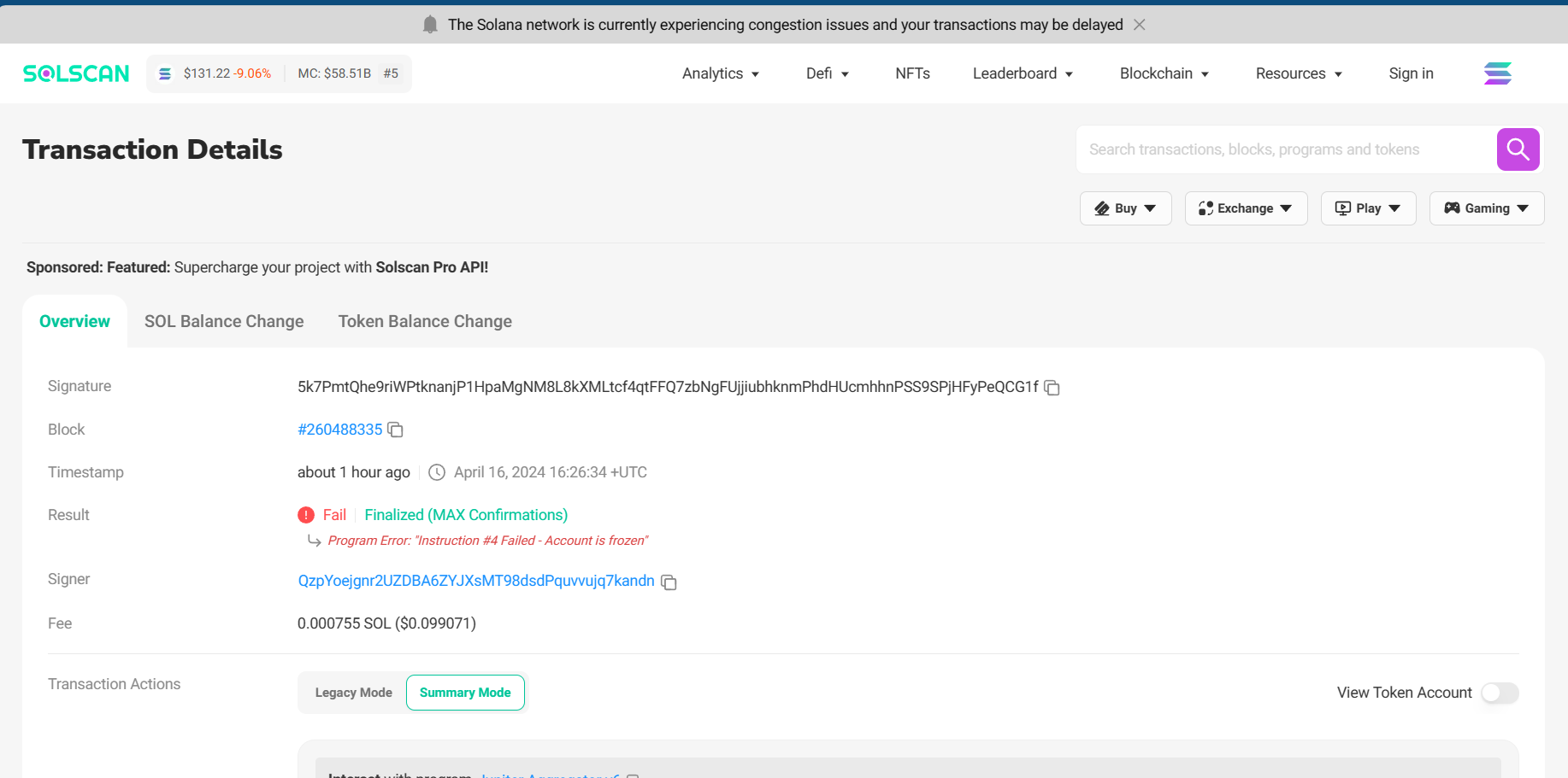 transactions - Fail Finalized (MAX Confirmations) Program Error ... transactions - Fail Finalized (MAX Confirmations) Program Error ...